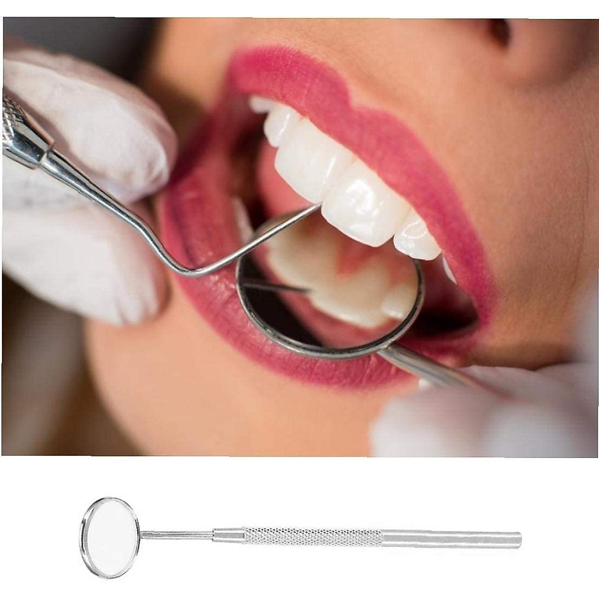 YNR Oral Dentistry Dental Oral Hygiene Mouth Mirror Stainless Steel Handle,Dentist Tool for Teeth Cleaning Inspection Daily Use Oral Care