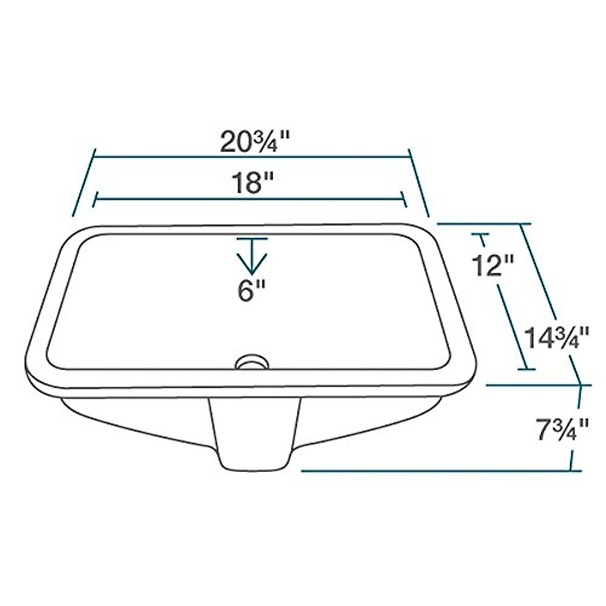 MR Direct u1913-w Sink Undermount Porcelain Bathroom White