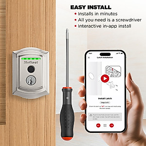 Kwikset Halo Touch Traditional Arched Wi-Fi Fingerprint Smart Lock No Hub Required featuring SmartKey Security in Satin Nickel (99590-001)