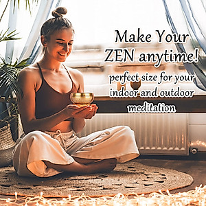 Relaehih 2-Pack Tibetan Singing Bowls Set - 100% Handmade in Nepal, Sound Bowl Meditation Set for Yoga, Chakra Healing, Meditation Gifts, Unique Gifts for Women (Blue, 3.15 + 4 inch)