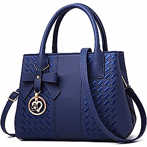 S.G Purses and Handbags for Women Fashion Ladies PU Leather Top Handle Satchel Shoulder Tote Bags (BLUE)