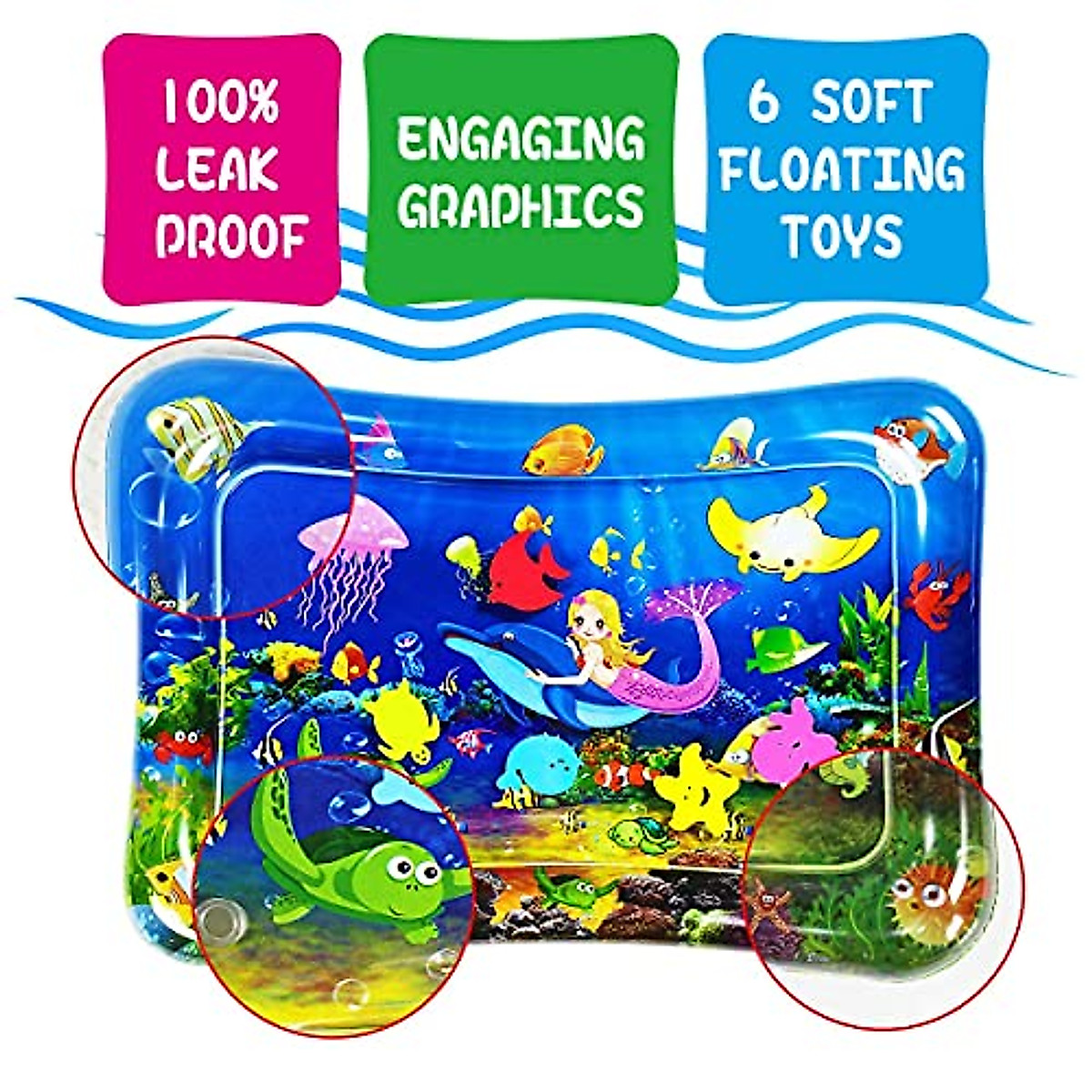 SUNSHINE-MALL Inflatable Tummy Premium Water mat Baby and Toddlers is The Perfect Fun time Play Activity Center Your Baby's Stimulation Growth (70 x 50 cm)