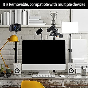 LED Desk Bi-Color Video Light, Key Light with C-Clamp Stand, 2700K-5700K Dimmable, Wireless Remote, Studio Photography Lighting