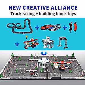 AGM MASTECH Mini Deluxe Block Building N Slot car Race Set GD-11 at 1:87 Scale
