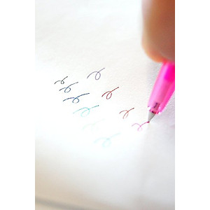 Disney Style Fit Retractable Gel Ink Pen, Slim & Stylish Body, Micro Point 0.38mm, 8 Color ink, Sticky Notes Value Set