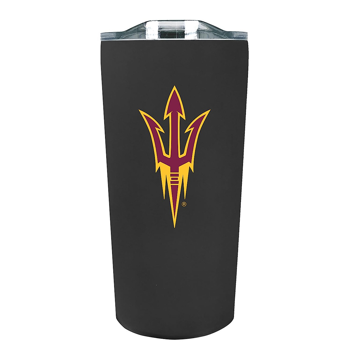 Decorvo Arizona State Sun Devils Tumbler - Black Double Walled Insulated Travel Thermos with Slide Lid - 18 oz