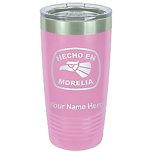 LaserGram 20oz Vacuum Insulated Tumbler Mug, Hecho en Morelia, Personalized Engraving Included (Light Purple)