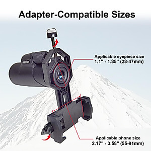 Amblee Smartphone Telescope Adapter Mount - Universal Smartphone Adapter for Telescope, Binoculars, Monoculars, Spotting Scopes, Microscope, Compatible with iPhone, Samsung, and More
