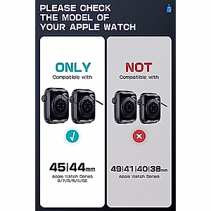 SUPCASE [Unicorn Beetle Pro] Designed for Apple Watch Series 8/7/6/SE/5/4 [45/44mm], Rugged Protective Case with Strap Bands (Black)