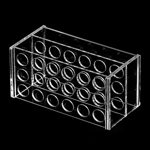GSHLLO 18 Holes Acrylic Test Tube Holder Clear Test Tube Rack Tube Vial Holder Rack Make up Brushes Drying Rack Test Tube Display Stand for 10ml 15ml Test Tubes