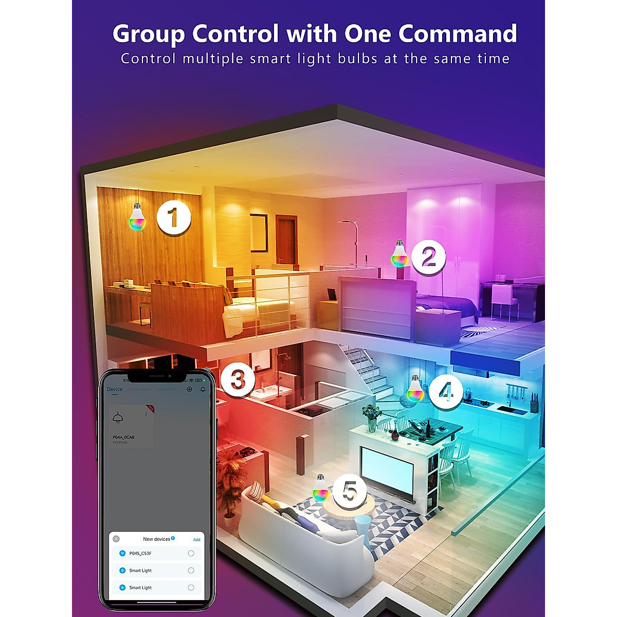 DAYBETTER Smart Light Bulbs, Alexa Light Bulbs, Smart Bulbs that Work with Alexa and Google Assistant, Color Changing Light Bulb, RGBCW WiFi & Bluetooth Dimmable LED Light Bulb, A19 E26 800LM, 10 Pack