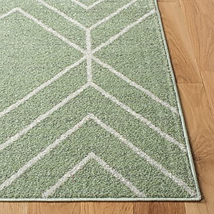 SAFAVIEH Adirondack Collection 6' Square Sage/Ivory ADR241Y Modern Geometric Non-Shedding Living Room Dining Bedroom Area Rug