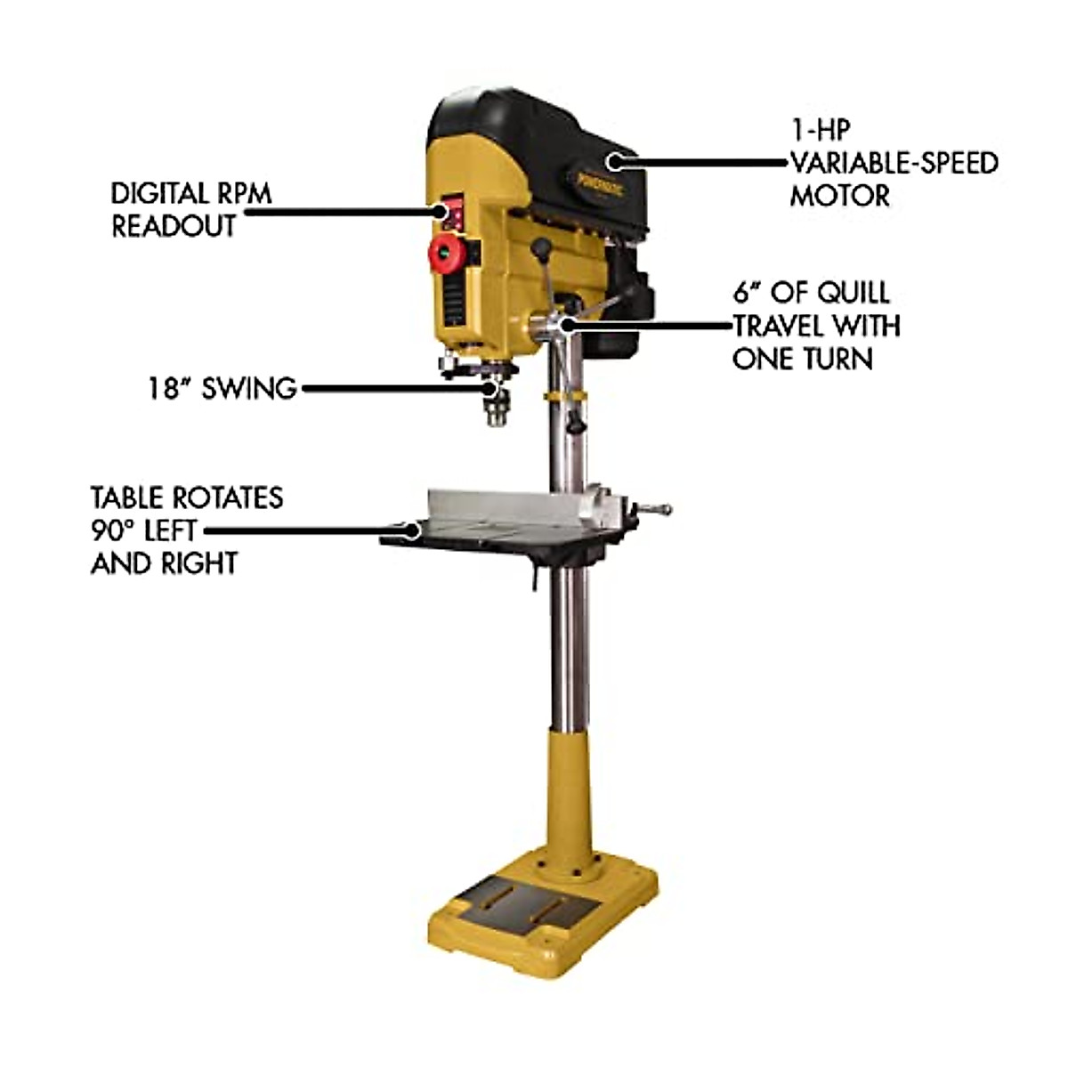 Powermatic PM2800B, 18-Inch Drill Press, 1 HP, 1Ph 115/230V (1792800B)