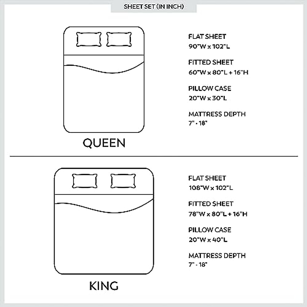 SUPREME ELEGANCE 600 Thread Count Cotton Rich White Snow King Size Sheets Set, Ultra Soft & Silky, Sateen Deep Pocket Sheets King - White (1 Flat, 1 Fitted Sheet & 2 Pillowcases)