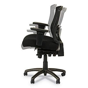 Alera ALEET4017 Etros Series 17.16 in. to 20.86 in. Seat Height Mesh Mid-Back Petite Multifunction Chair - Black