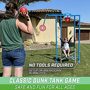 GoSports Splash Tower Water Dunk Game - Water Soaking Dunk Tank for Kids & Adults
