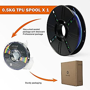 ERYONE Filament TPU 1.75mm +/-0.05mm for 3D Printer, 95A, 0.5kg (1.1 LBS) / Spool, Sea Glass Rainbow
