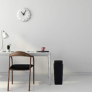 Uumitty 14 Litre Plastic Trash Can, Swing Top Garbage Can, Black, 1 Pack