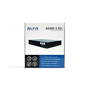 ALFA 5-Port Unmanaged 2.5G Switch, 5 x 2.5GBASE-T Ports, Loop Detection and Fanless Design(AGS05-2.5GL)