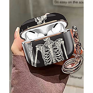 Txocouk for Airpods Pro Case Protective Shockproof Hard Cover with Keychain Cute AirPods Case Cover,airpods case for Girls and Women and Men （Skull Human Skeleton）