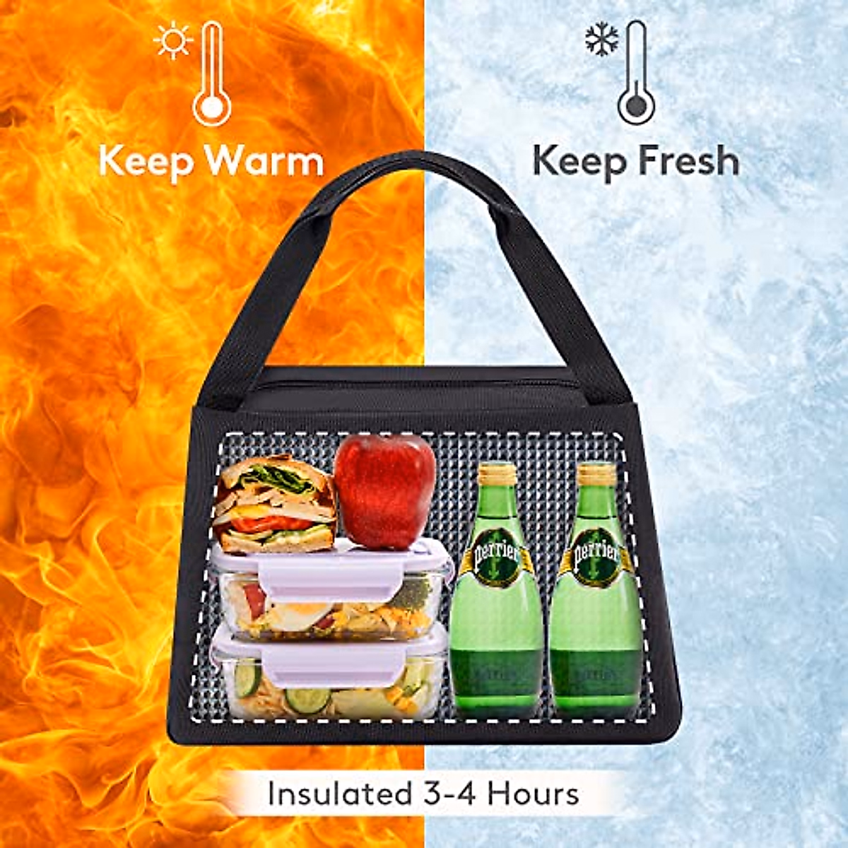 Lifewit 24L Collapsible Cooler Bag Grey and 7L Insulated Lunch Bag Black