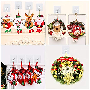 ZCgel Adhesive Wall Hooks - 10 Pack Heavy Duty 15lb（Max, Transparent Removable Utility Hooks Waterproof Sticky Hooks for Hanging Decoration Bedroom Bathroom Kitchen Garage