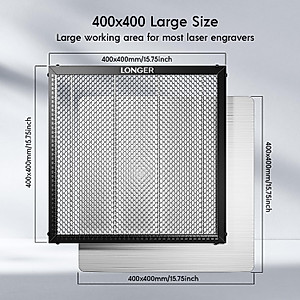 Longer Honeycomb Working Table, 15.7"x 15.7"x 0.86" Honeycomb Working Bed for CO2 or Diode Laser Engraver Cutting Machine, Fast Heat Dissipation with Aluminum Plate for Table-Protecting