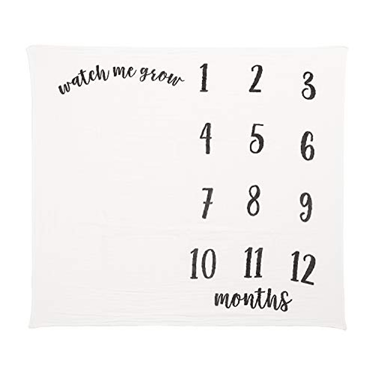 Little Pear Baby Milestone Marker Blanket, Gender-Neutral Baby Monthly Growth Chart, Baby Girl or Baby Boy Keepsake Blanket, Black & White