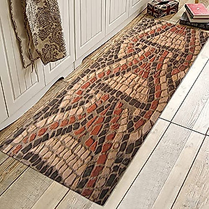 OPLJ Cobblestone Floor mats Bedroom Kitchen Bathroom Non-Slip Carpet Novelty Printed Carpet Home Decoration mat A15 60x180cm