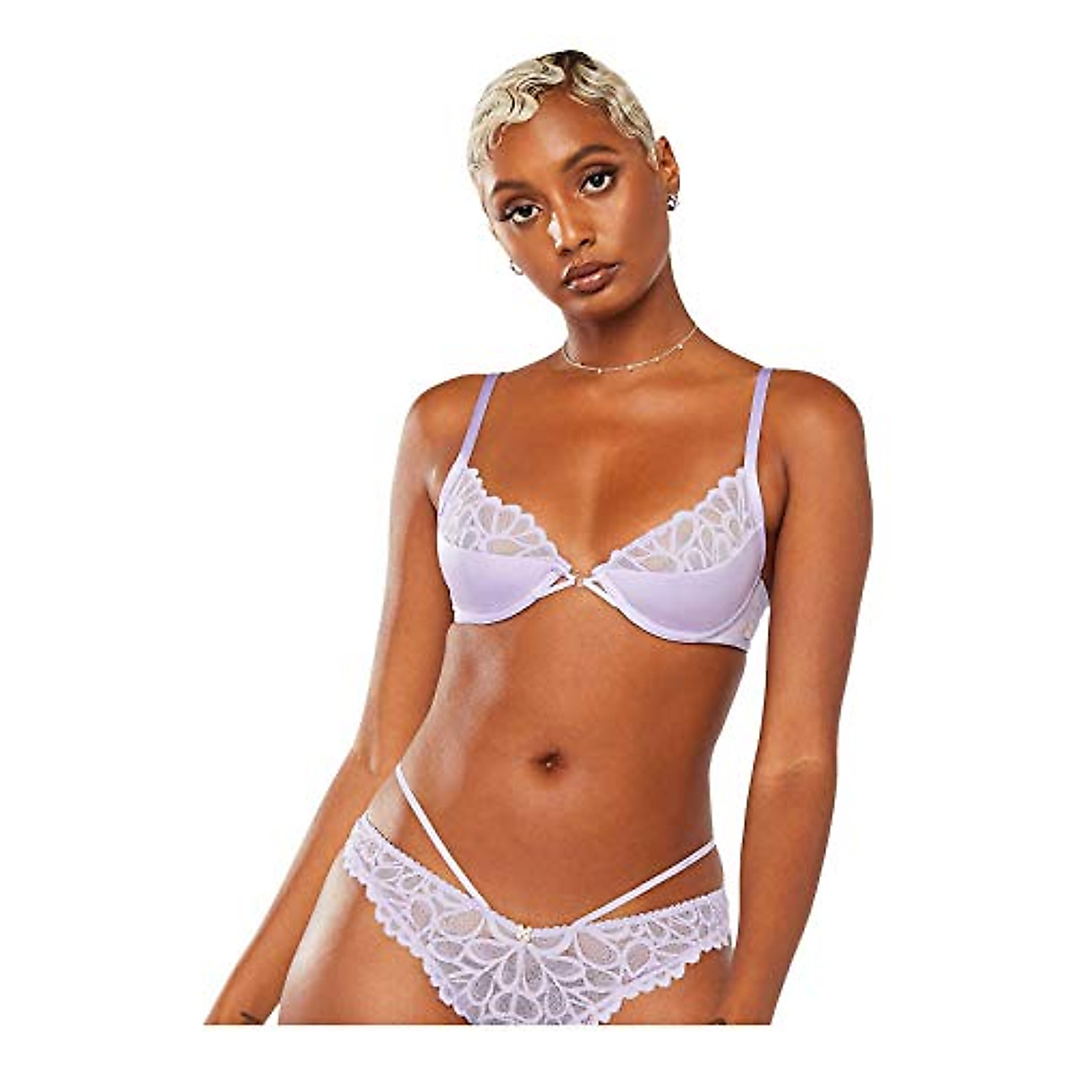 Savage X Fenty, Women's, Missy Savage Not Sorry Half Cup Bra with Lace, Lavender, 32DDD
