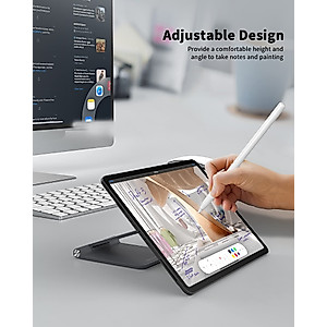 LULULOOK Adjustable Foldable Magnetic iPad Pro Stand, Gray, 12.9"
