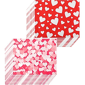 150 Pieces Wax Paper Valentine's Day Food Wrap Paper Heart Sandwich Wrapping Paper Greaseproof Wrapping Paper for Valentine's Day Chocolate Candy Cookies Baking Food Basket Liner Party Supplies