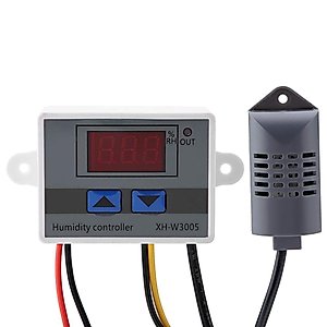 Digital Humidity Controller，XH-W3005 Hygrometer Switch Controller Digital Humidity Sensor 0~99% RH 12V/24V/220V(12V)