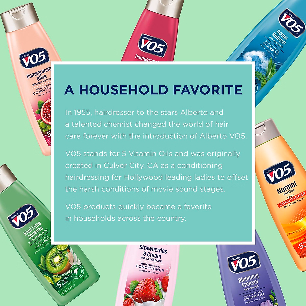 VO5 Herbal Escapes Clarifying Shampoo - 12.5 Fl Oz - Kiwi Lime Squeeze - Help Nourish, Moisturize and Hydrate Hair Leaving It Looking and Feeling Thicker, Fuller and Simply Beautiful