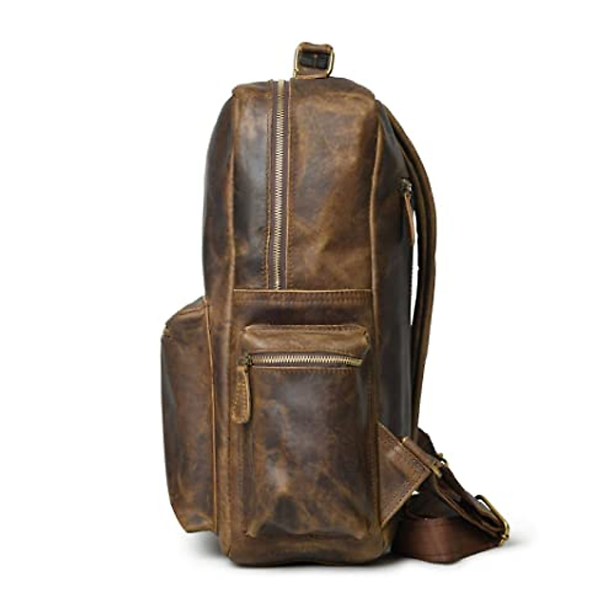 Timester leather backpacks full grain leather laptop backpack for school travel backpacks for women.