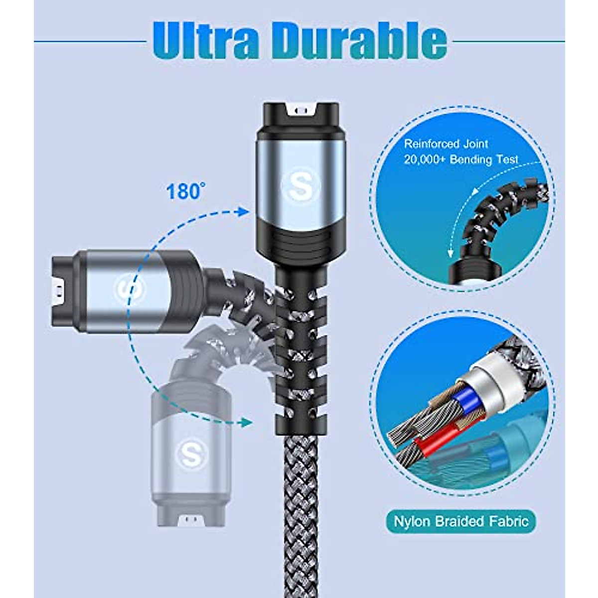 Garmin Watch Charger Cable [2-Pack,4ft] Compatible with Garmin Fenix 5 5S 5X 6 6S 6X Plus Pro 7 7S 7X, Forerunner 945 45 45S 245 Music,Approach S10 S40 S60 G12 S12 S42,Vívoactive 3 4 4S,Venu 2 2S Plus