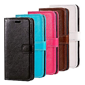 Shantime Oppo Realme 7 Pro Wallet Case, Premium PU Leather Magnetic Flip Case Cover with Card Holder and Kickstand for Oppo Realme 7 Pro Sun Kissed Leather Black
