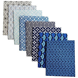 Needles Quilt Studio - 8 Fat Quarters 22" X 18" (Beach House) | Cotton Quilting Fabric Bundles - Quarter Yard Material for Sewing & Quilters - Precut Bundle Pattern Cloth Packs