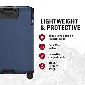Victorinox Werks Traveler 6.0 Softside Spinner Luggage, Blue, Checked-Large (27") (605412)