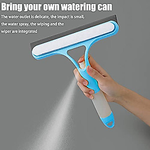 zipelo 3-in-1 Window Squeegee, Window Cleaning Tool for Car Indoor Outdoor High Windows with Sponges and Spray, Multifunctional Glass Squeegee for Shower Doors, Bathroom, Window (Blue)