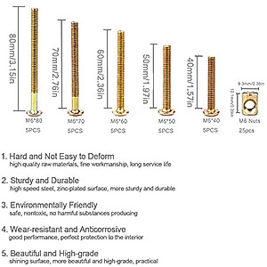 GDFYMI Crib Screws Replacement Set, Delta Crib Screws Hex Socket Cap Bolts Barrel Nut Baby Bed Hardware Replacement Kit Furniture Bolts (25-Set M6)