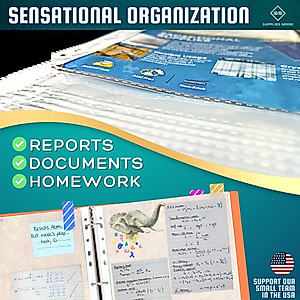 Sheet Protectors for 3 Ring Binder - 200 Premium Clear Plastic Page Protectors for 3 Ring Binder - Sleeves 8.5 x 11 for Paper & Documents