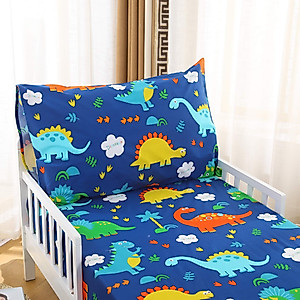 Kids Pillowcase Standard Size Pillowcase Boys Dinosaur - Cartoon Reversible Pillowcase for Children 20 X 30 Inch - Double Sided - 1 Piece Kids Bedding Pillowcase by UOMNY