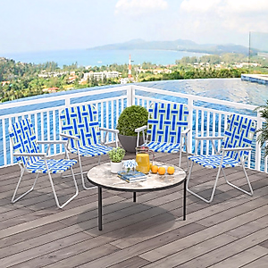 Tangkula Folding Lawn Chairs Set of 6, Portable Webbed Chairs with Webbing Seat & Back, Widened Armrests, Heavy Duty Metal Frame, Lightweight Patio Dinning Chairs for Yard, Camping, Poolside, Beach