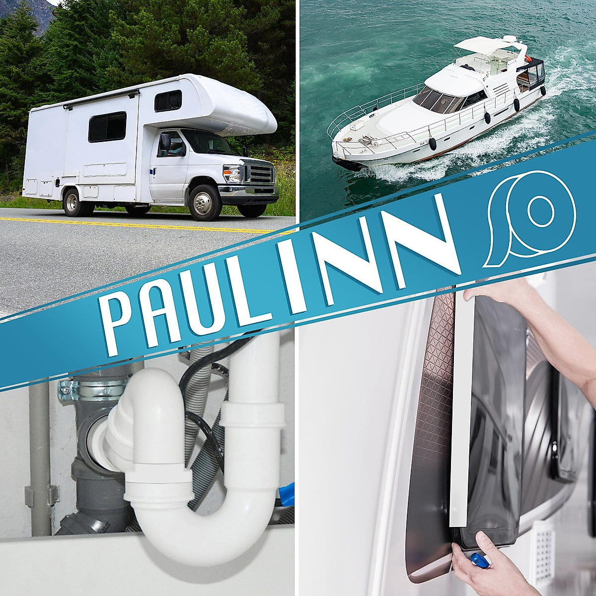 PAULINN RV Camper Roofing Repair Sealant Tape, 2 Inch X 50 Foot Natural White Trailer Roof Rubber Sealing Tape, UV & Weatherproof Roof Seal Tape for RV Camper Trailer Boat Sealing Leak Repair