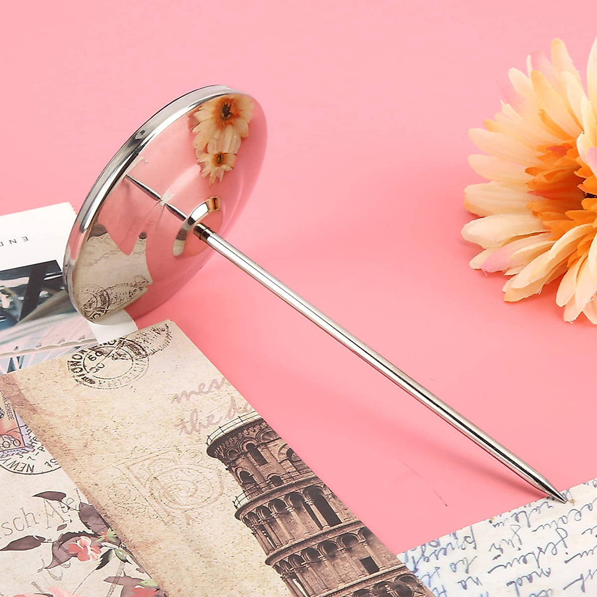 Combort Straight Paper Memo Spike for Visa Receipts Receipt Holder Spike Receipt Holder Stainless Steel Receipts Spike Stick Silver for Office Restaurant Kitchens Hotel Desks Bars