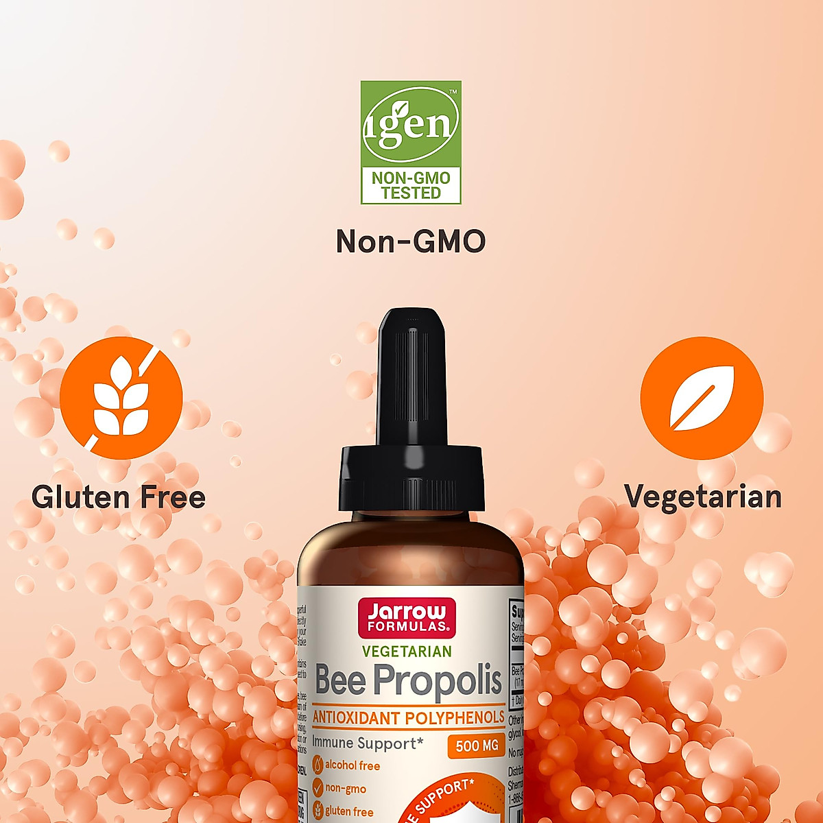 Jarrow Formulas Bee Propolis 500 mg - 1 fl oz - Alcohol-Free Liquid Extract - Immune Support Antioxidant Supplement - Immune Support - Approximately 30 Servings