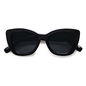 SOJOS Retro Chunky Cateye Sunglasses Women Classic Vintage Trendy Shades Sunnies Gafas de sole UV400 Protection SJ2190 Black
