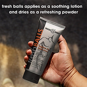 Fresh Body FB Balls Deodorant For Men: Anti Chafing Ball Cream to Powder for Men's Groin, Private Parts | Comfort Lotion is Aluminum-Free & Talc-Free, 3.4 oz