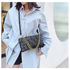 COFIHOME Women’s Braided Shoulder Bag Purses and Handbags Crossbody Flapper Braided Satchel Clutch Evening Bag